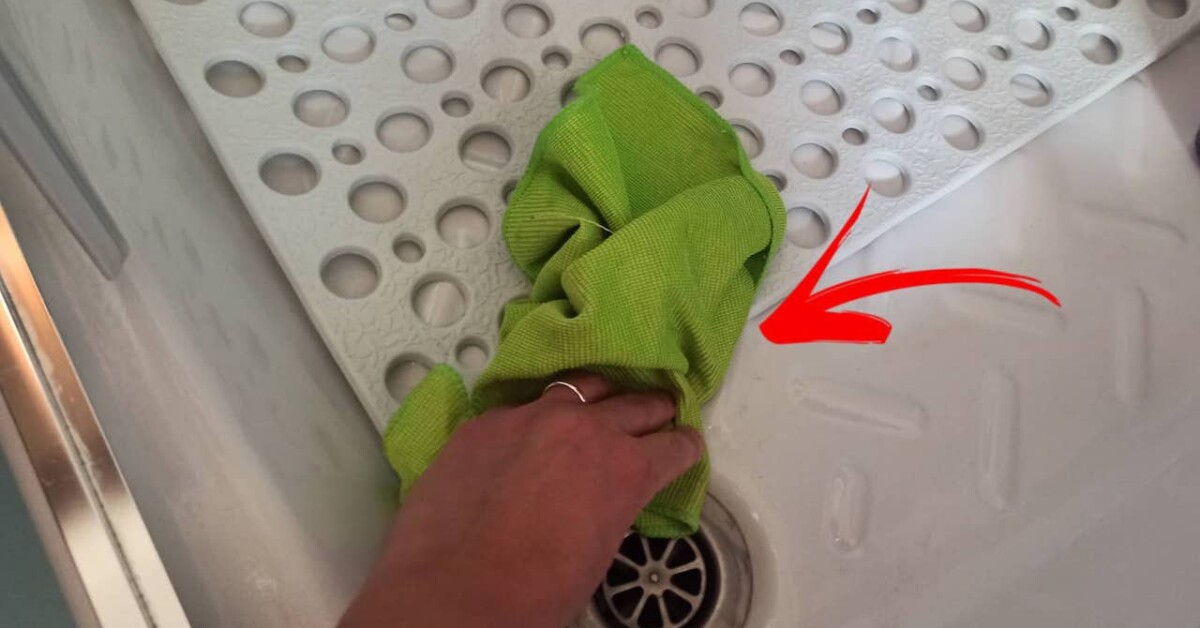 Removing dirt and mold from the shower tray